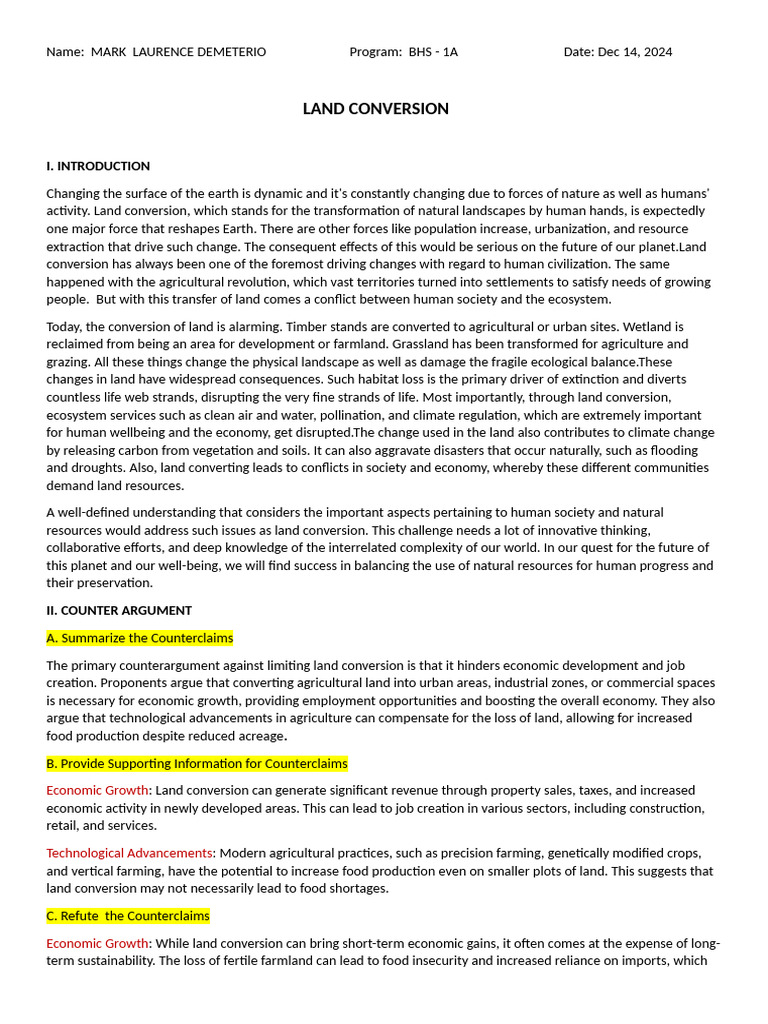 Ethics Position Paper | PDF | Environmental Degradation | Agriculture