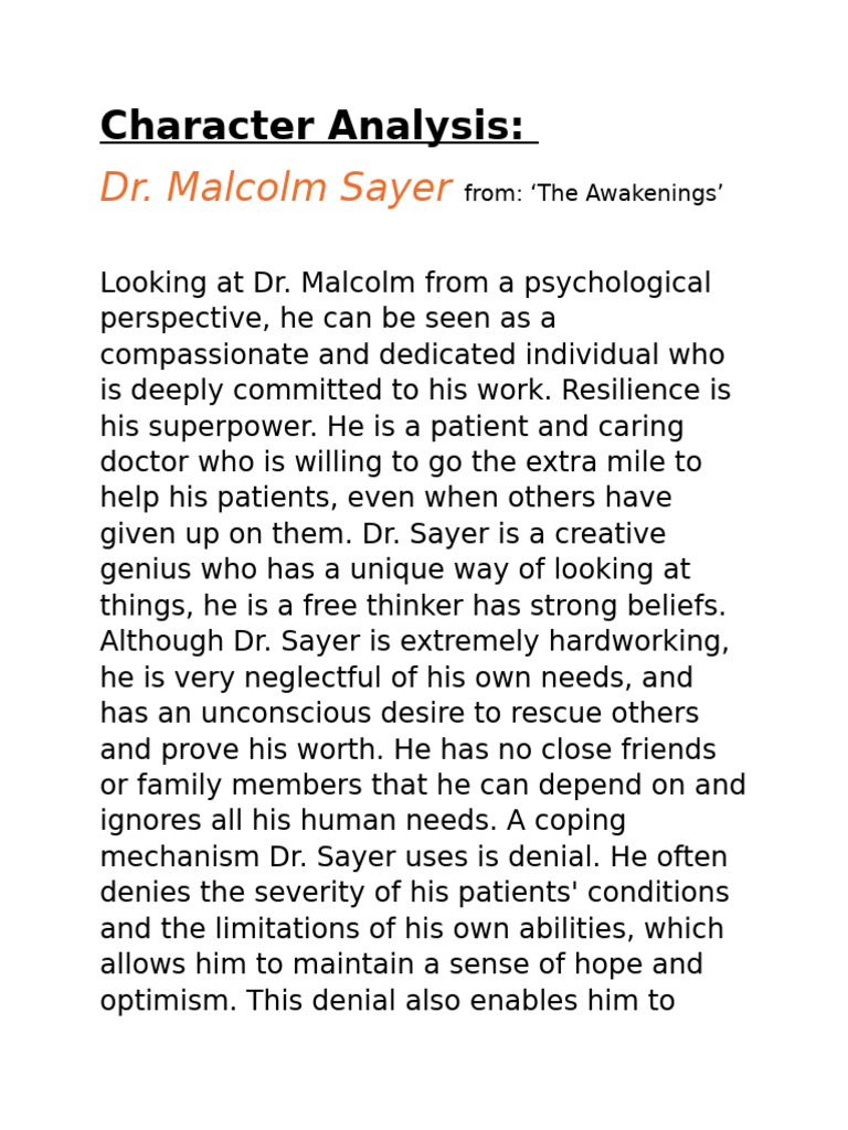 Character Analysis | PDF