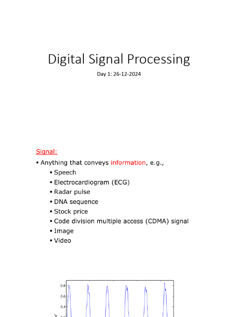 Digital Signal Processing Day1 - Shared | PDF