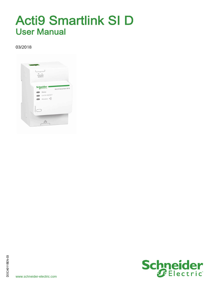 Acti9 Smartlink SI D - User Manual - 03.2018 | PDF | Electrical ...