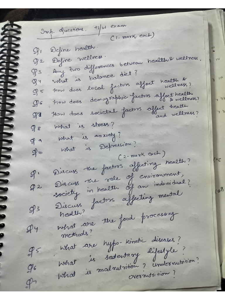 Important Questions HW | PDF