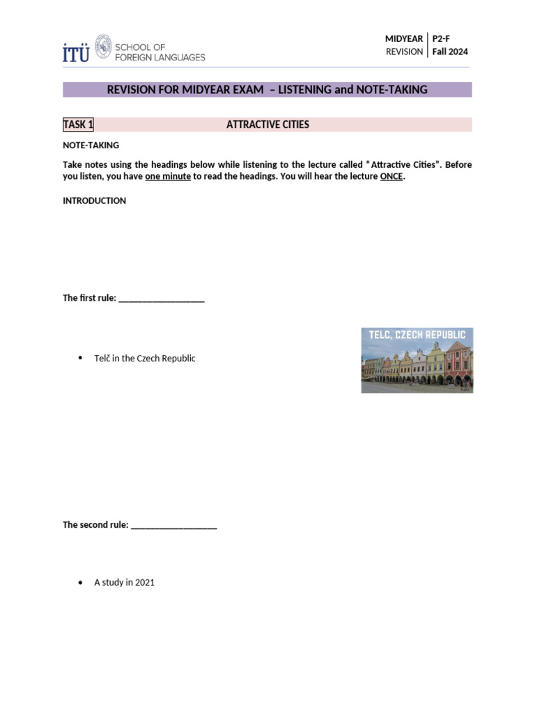 P2-F Midyear Exam Revision Listening and Note-Taking | PDF | Memory | Epilepsy