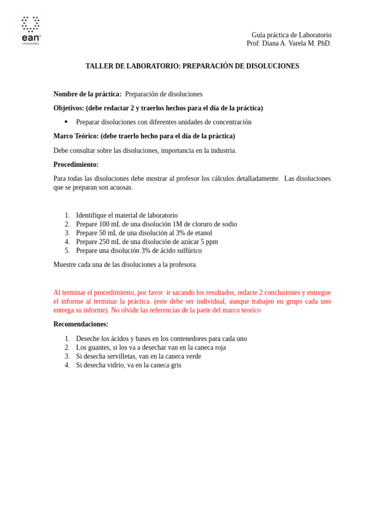 Preparación de Disoluciones | PDF