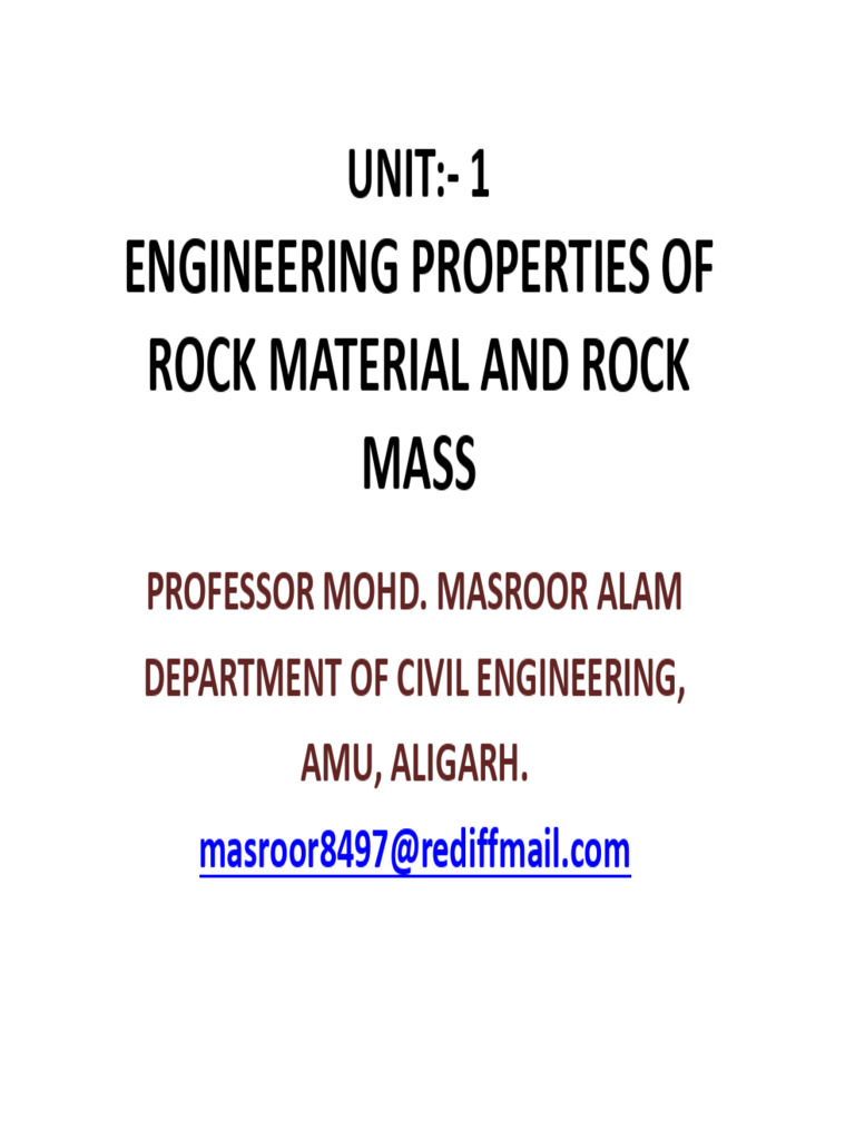 Engineering Properties of Rock Materials | PDF | Rock (Geology) | Concrete