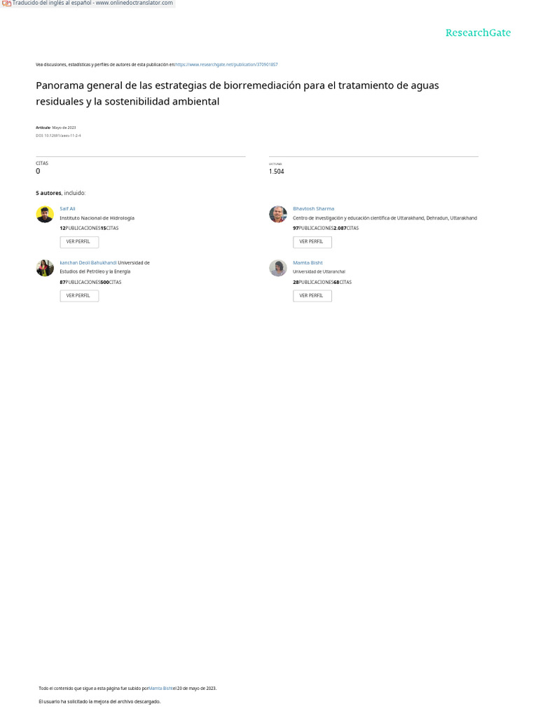 An Overview On Bioremediation Strategies For Waste Water Treatment and Environmental ...