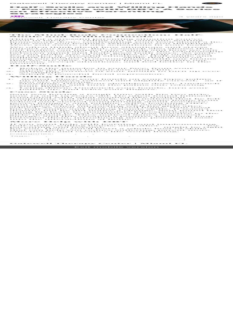 Half Smile and Willing Hands - Parenting With DBT Gatewell Therapy | PDF | Dialectical Behavior ...