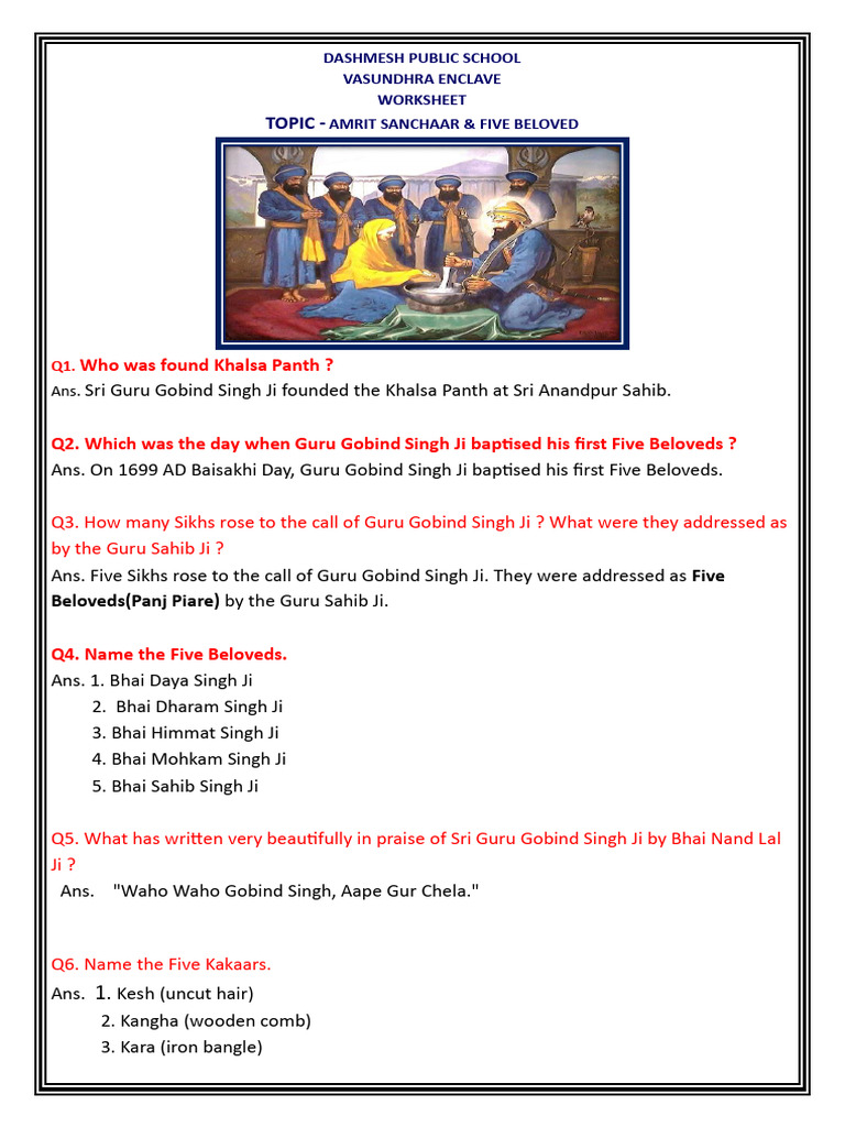 Worksheet-Amrit Sanchar-1 | PDF