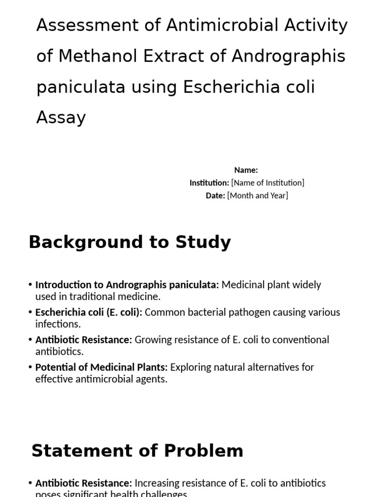 Assessment of Antimicrobial Activity of Methanol Extract of | PDF