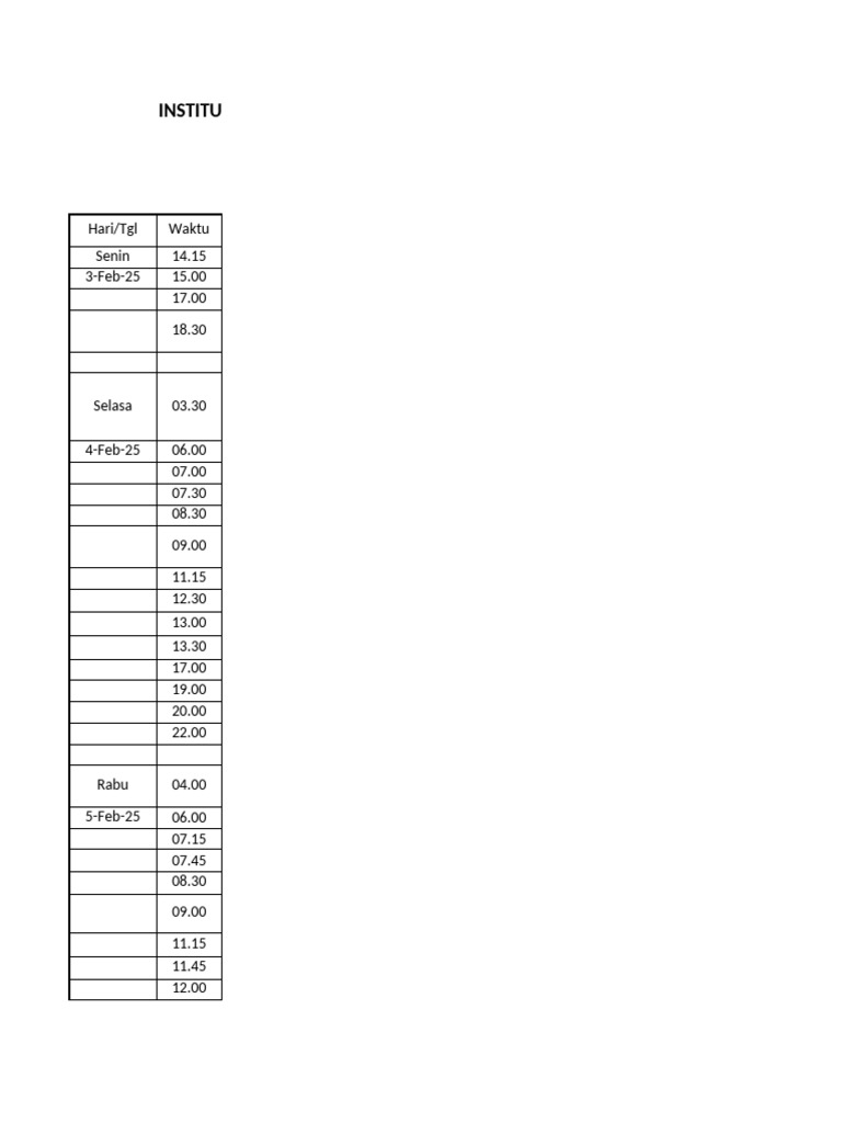 Jadwal Kegiatan Study Campus | PDF