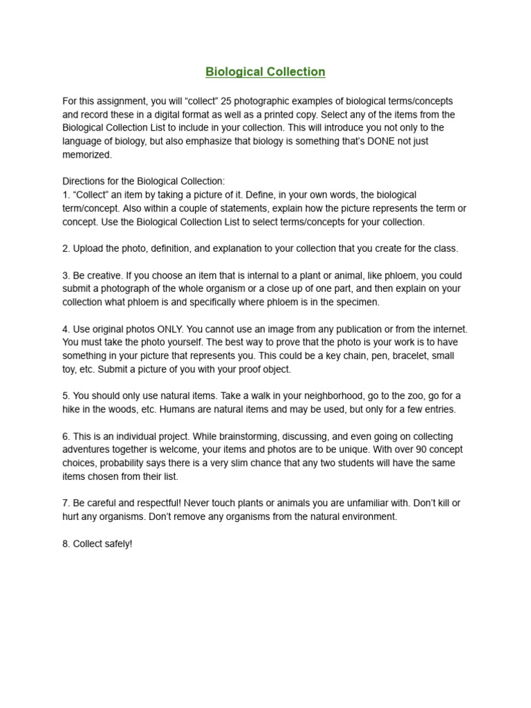 Biological Collection 2025 | PDF | Flowers | Plants