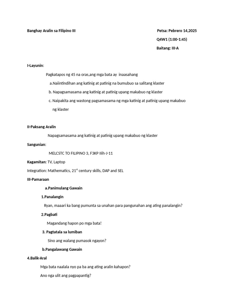 Banghay-Aralin-sa-Filipino-III-Q4W1-Petsa (8) | PDF