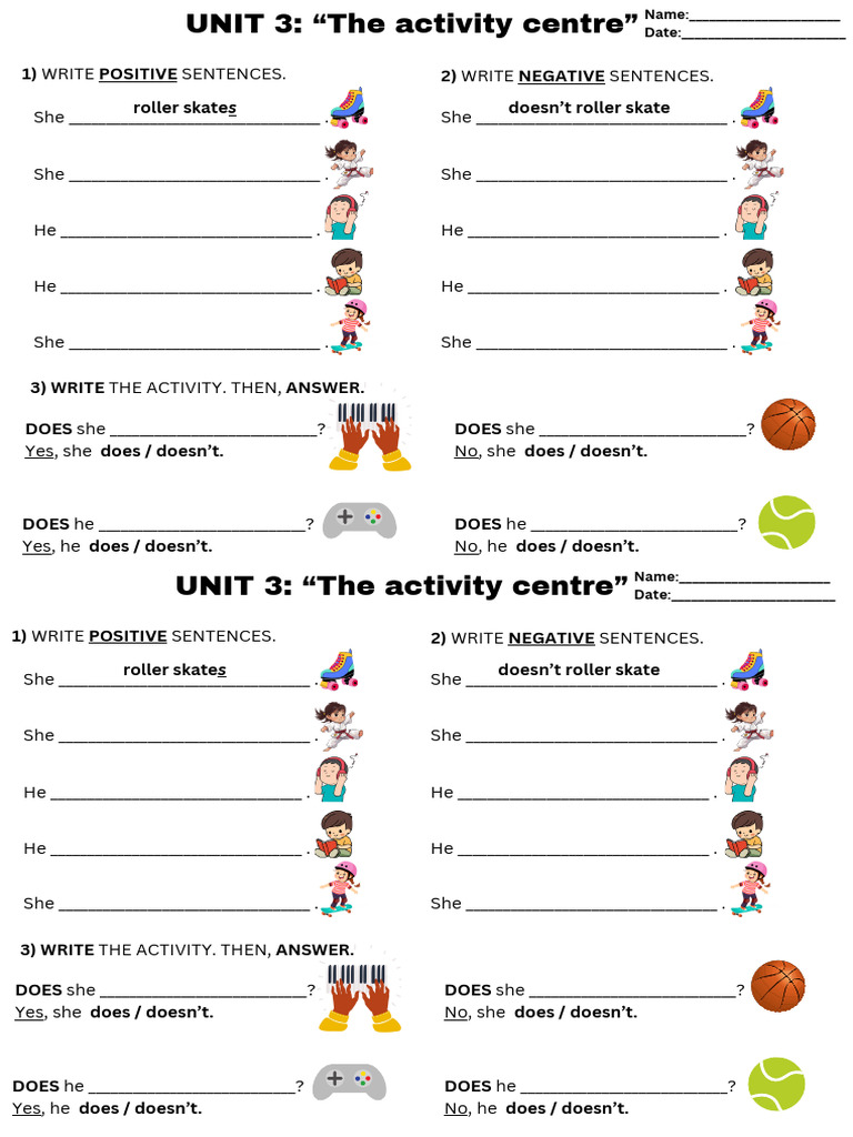 Team Together 2 - Unit 3 WORKSHEETS | PDF