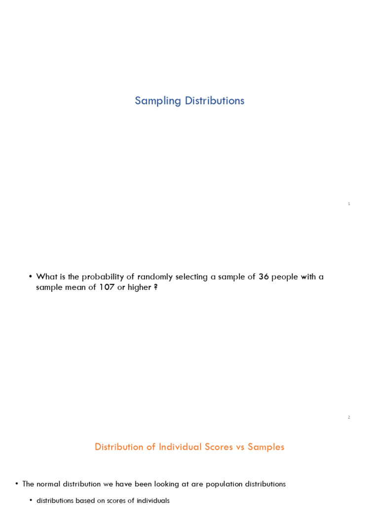 Sampling Distributions | PDF | Standard Deviation | Probability Distribution
