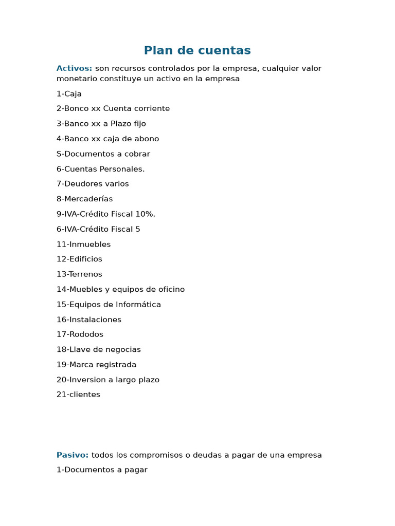 Plan de Cuent As | PDF