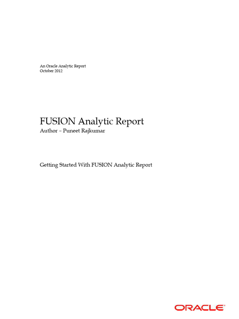 Getting Started With FUSION Analytic Report | PDF