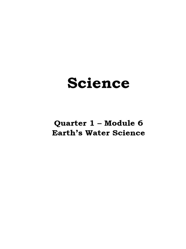 6_Q1 Earth Science | PDF | Water | Groundwater