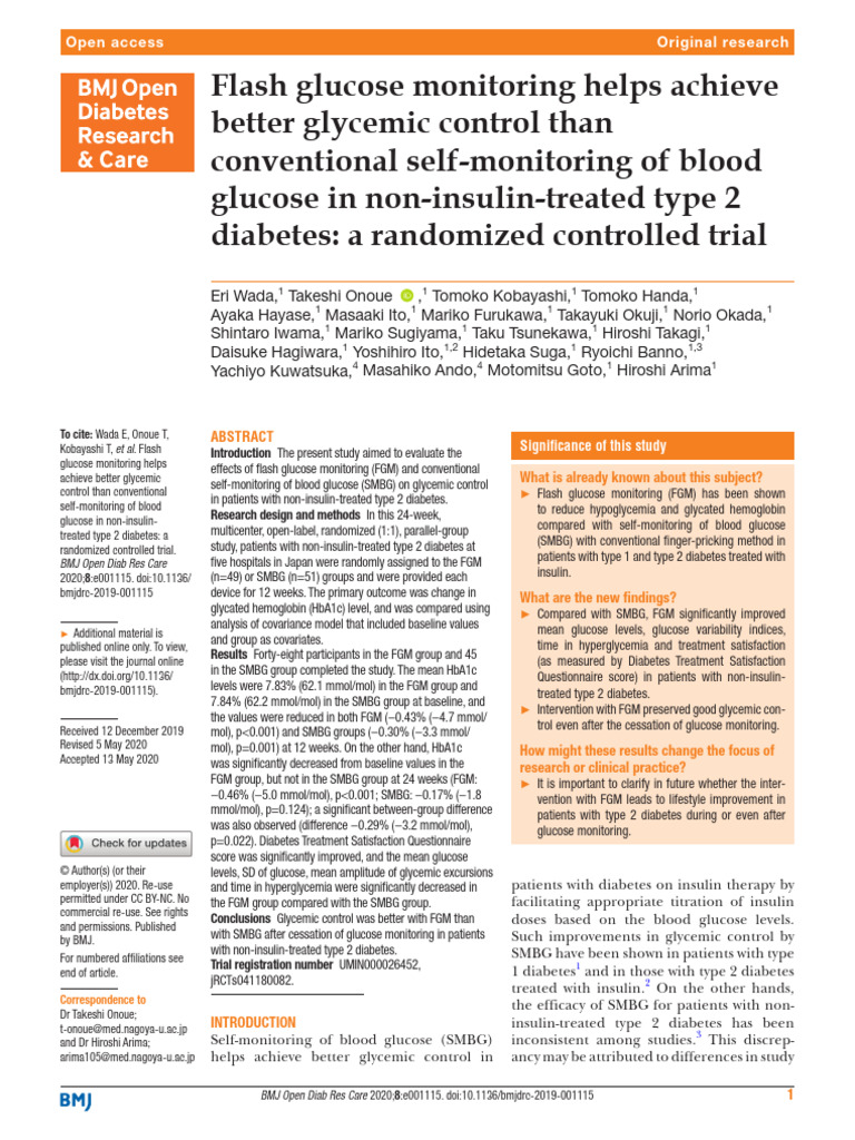 Rct 1 2025 2 | PDF | Glycated Hemoglobin | Diabetes