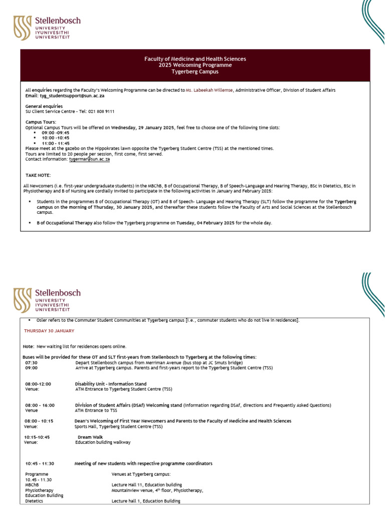 Fmhs Welcoming Programme Eng | PDF
