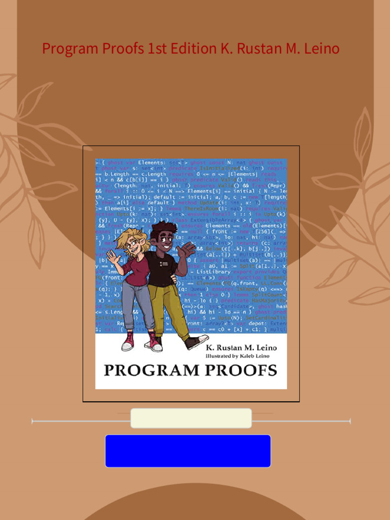 Program Proofs 1st Edition K. Rustan M. Leino | PDF | Project Gutenberg | Computer Programming