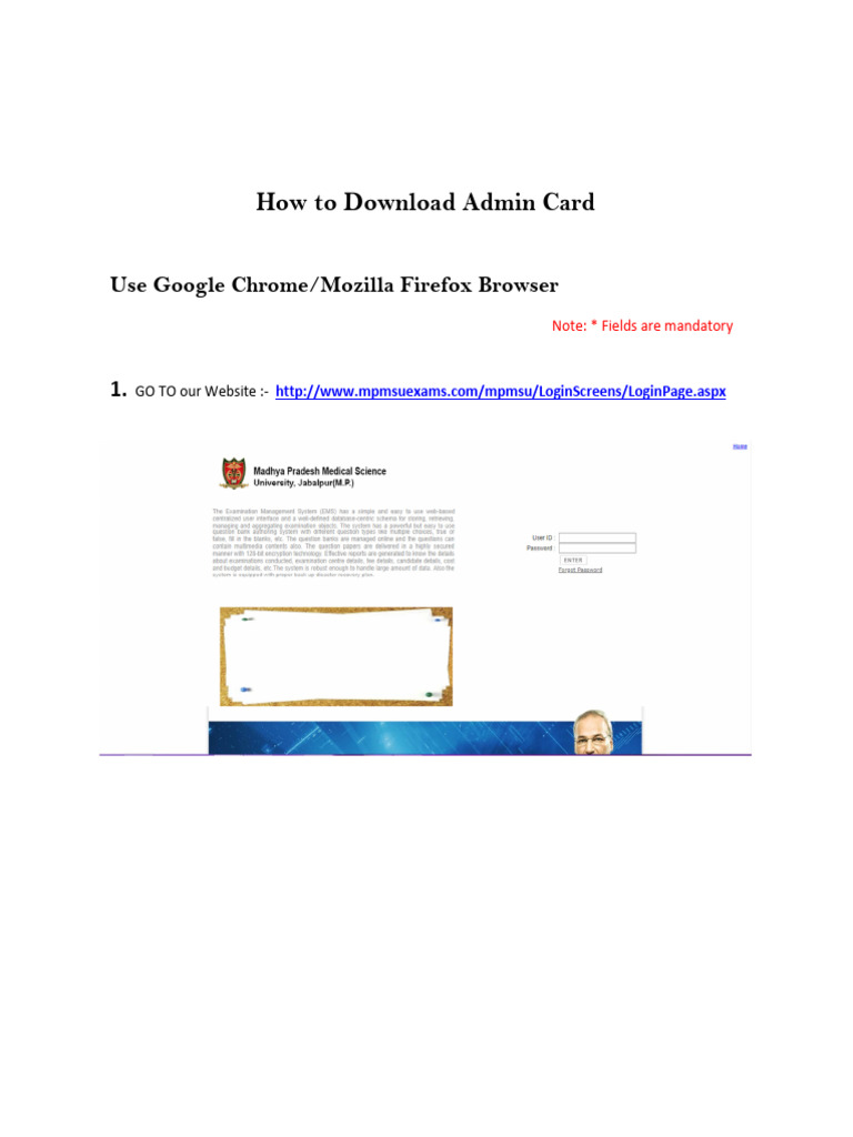 USER MANUAL ADMITCARD - Download | PDF