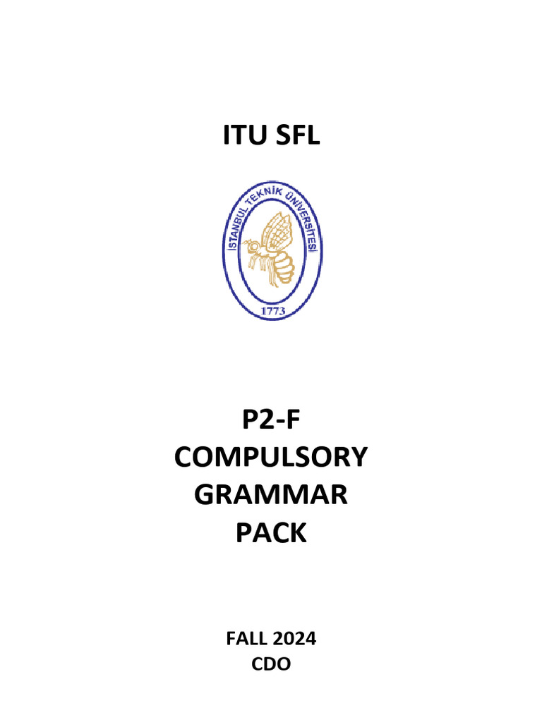 P2-F Compulsory Grammar Pack | PDF | Grammatical Tense | Cats
