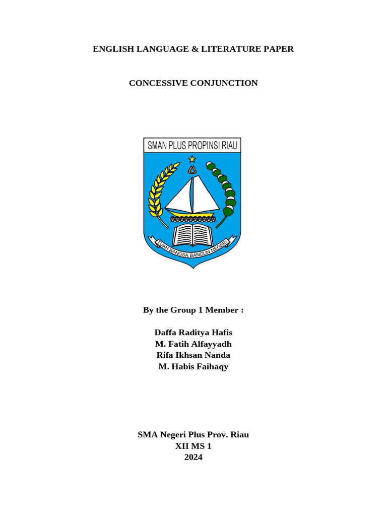Tugas Paper Concessive Conjunction Kelompok 1 | PDF | Sentence ...