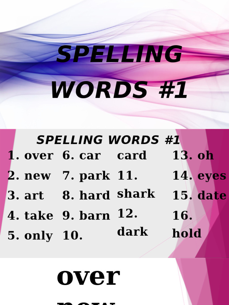 Spelling Words List for Practice | PDF