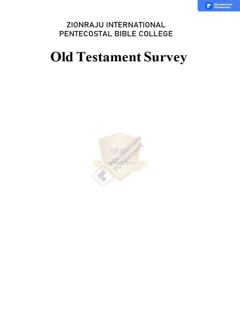 Old Testament Survey | PDF | Bible | Old Testament
