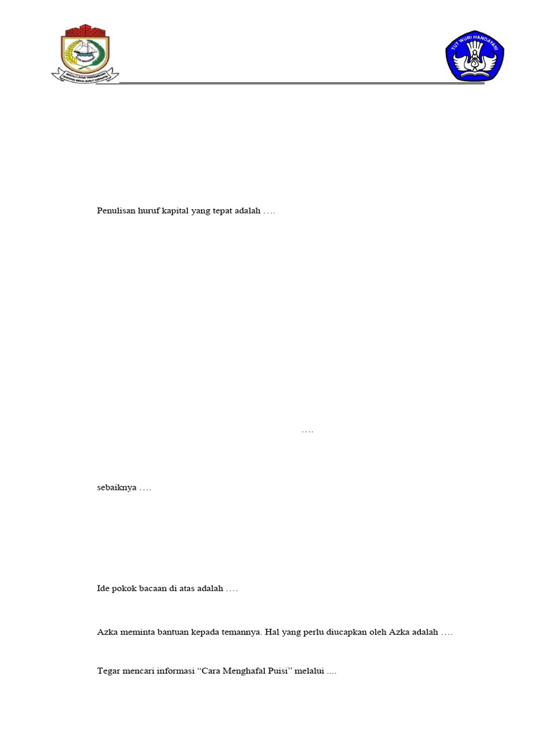 Sas 1 BHS Indonesia KLS 3 | PDF