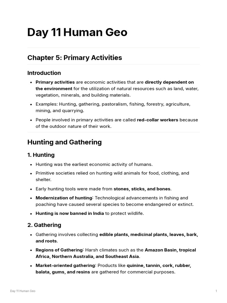 Day_11_Human_Geo | PDF | Agriculture | Pastoralism