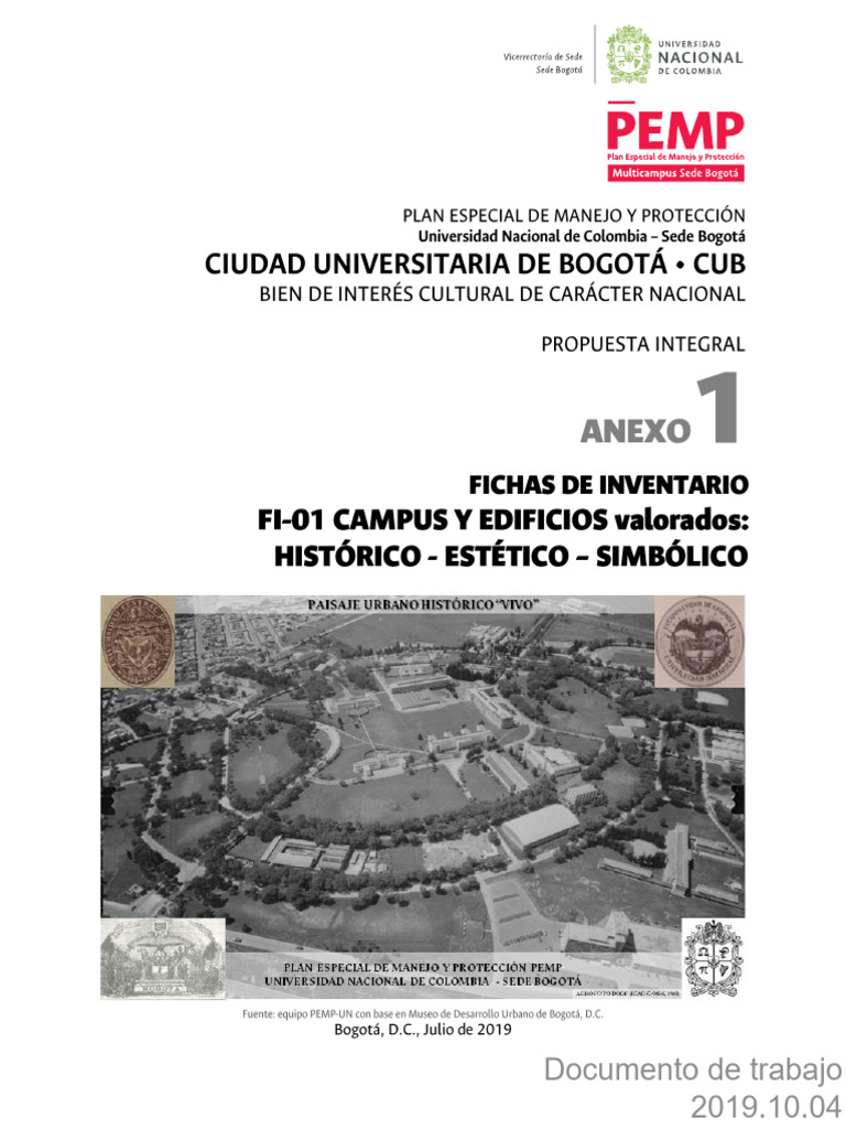 Pemp Cub_anexo 1 Fi-01 Campus y Edificios Valorados | PDF | Bogotá | Fundación (Ingeniería)