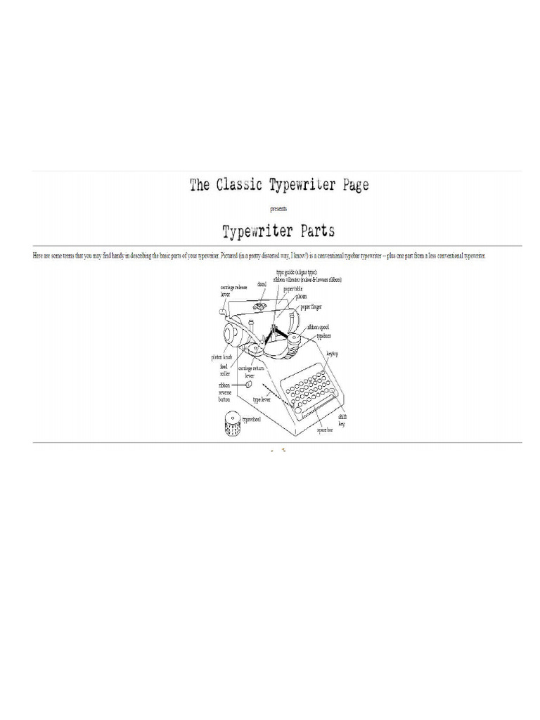 Parts of The Typewriter and Function | PDF