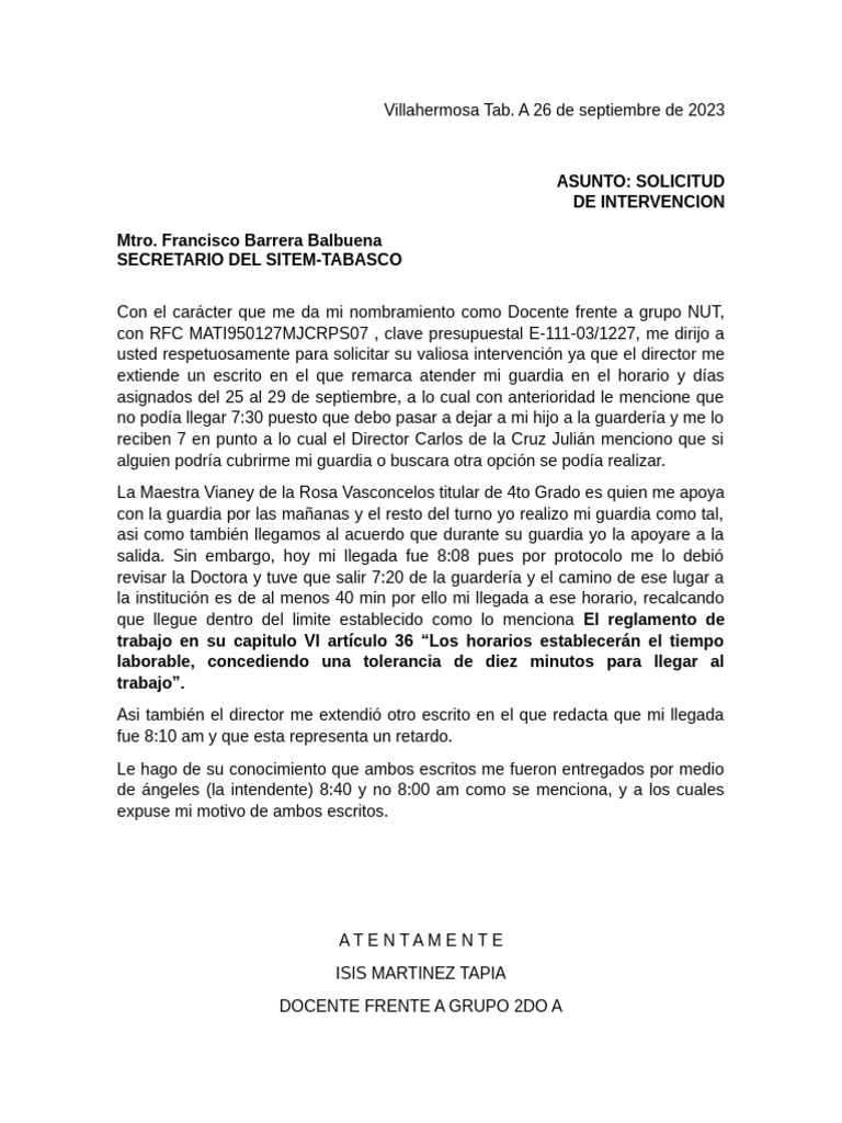 Solicitud de Intervencion | PDF