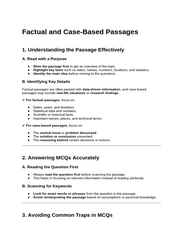 Case Based Passages | PDF | Multiple Choice | Cognition