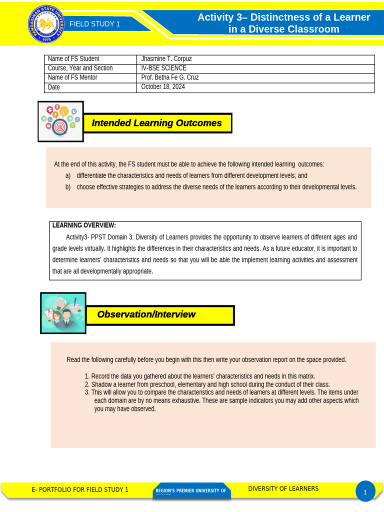 Worksheet3 | PDF | Learning | Behavior Modification