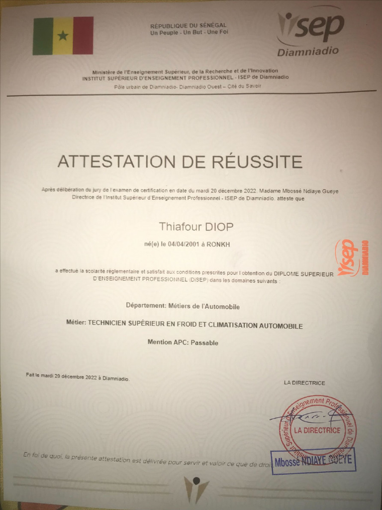 Attestation PNJ | PDF