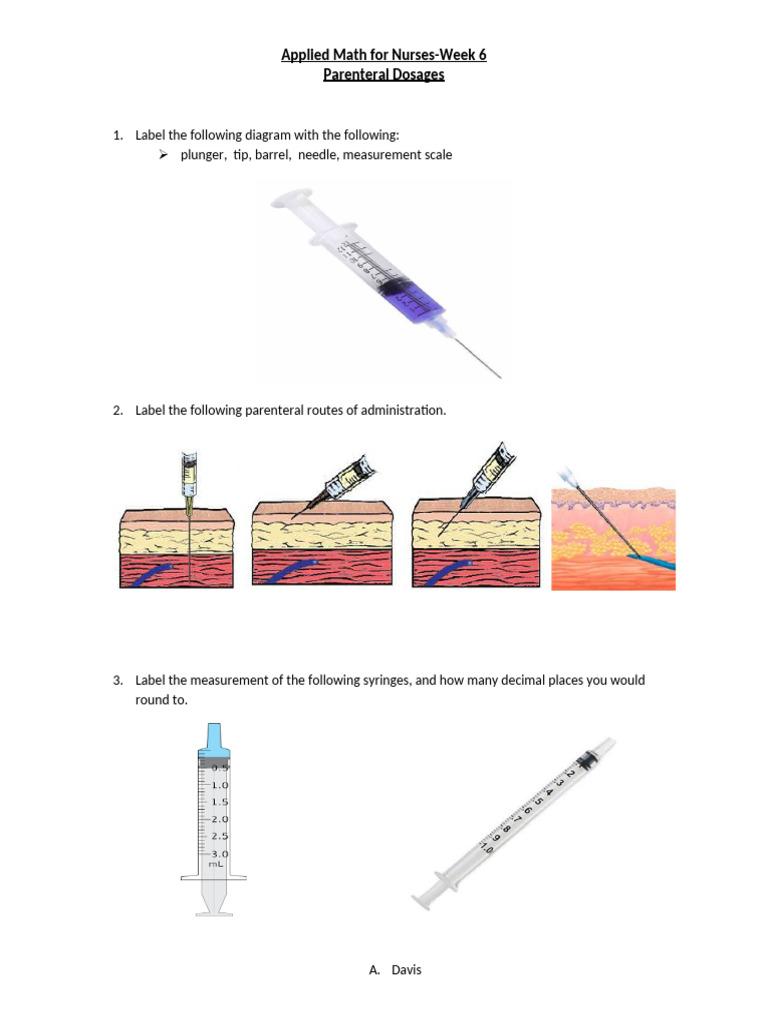 Parenteral Dosage Calculations for Nurses | PDF | Syringe | Dose ...