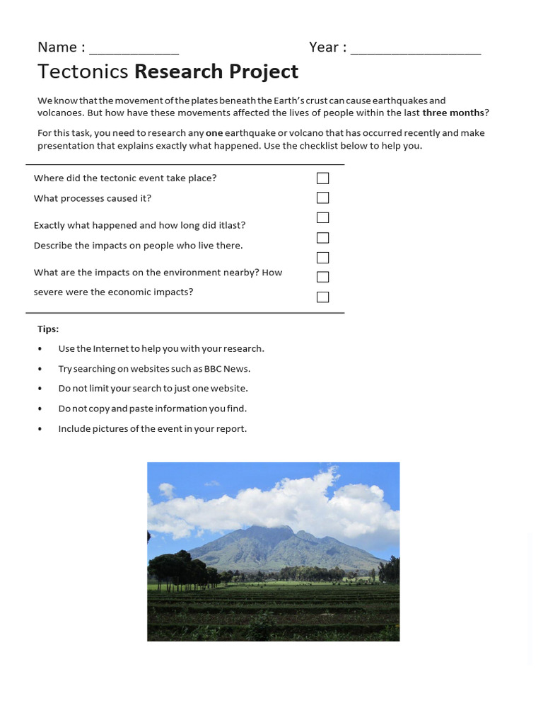 Tectonic Plates Project | PDF