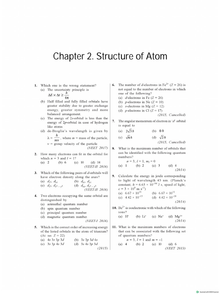 Atomic Structure | PDF