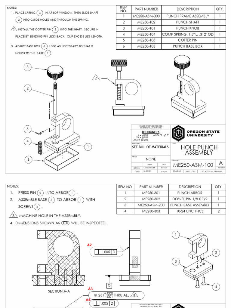Hole Punch Assembly | PDF | Mechanical Engineering