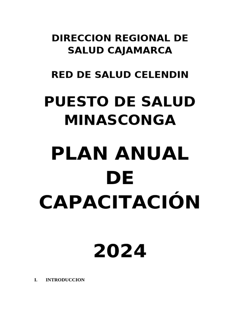 Plan Anual de Capacitacion | PDF | Creación de capacidad