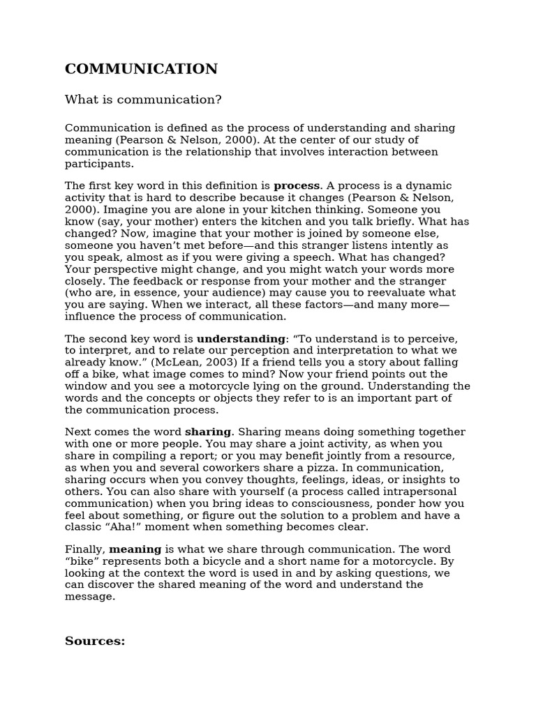 What is communication | PDF | Communication | Thought
