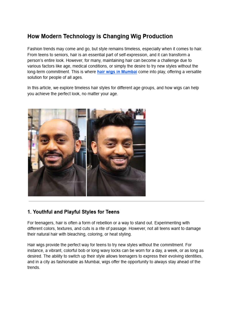 How Modern Technology Is Changing Wig Production | PDF | Hairstyle | Wig