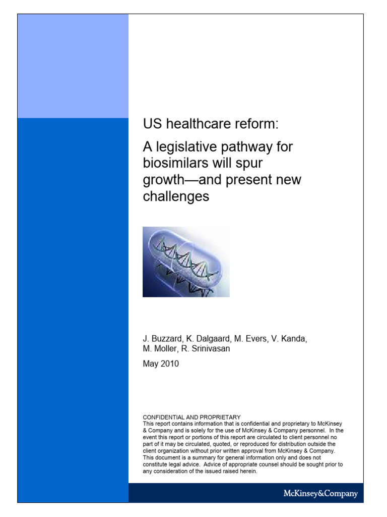 US Healthcare Reform A Legislative Pathway For Biosimilars1 | PDF ...