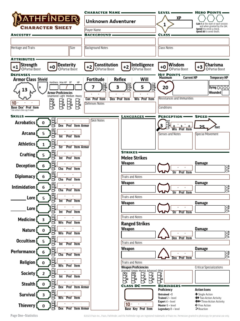 charactersheet | PDF | D20 System | Role Playing Games