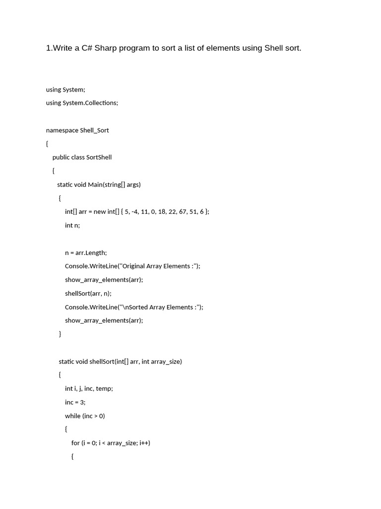 C Sharp Practicals | PDF | C Sharp (Programming Language) | Computer ... C Sharp Practicals | PDF | C Sharp (Programming Language) | Computer ...
