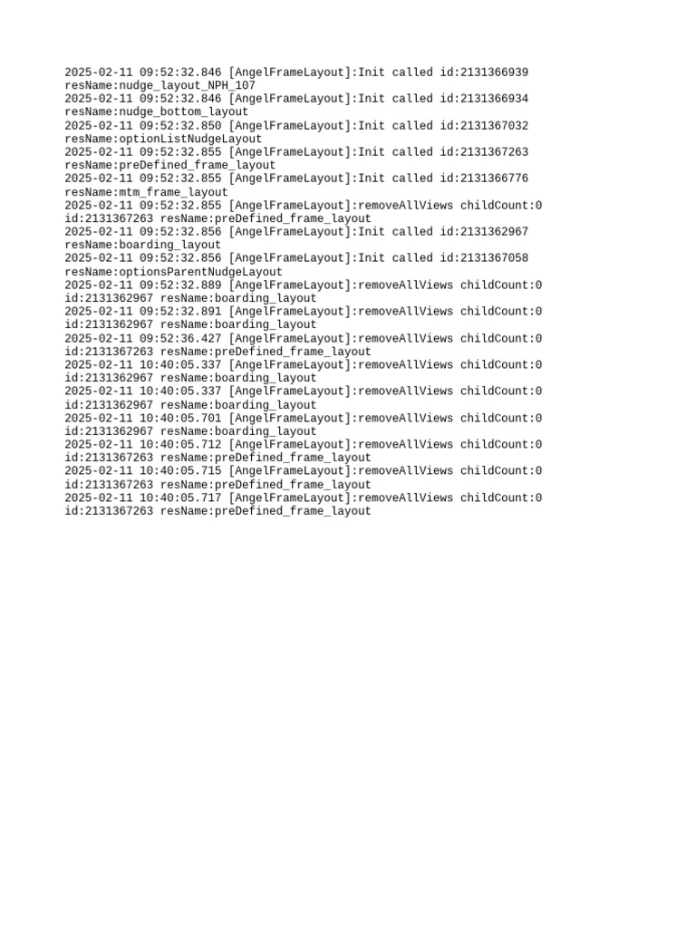 AngelFrameLayout Init Logs | PDF