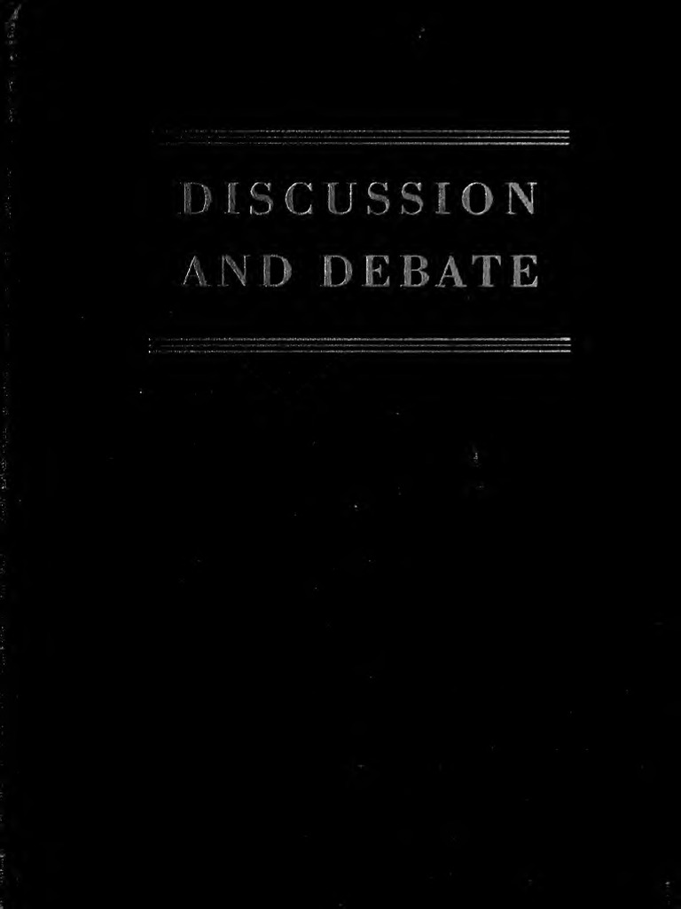 Discussion Debate | PDF | Argument | Logic