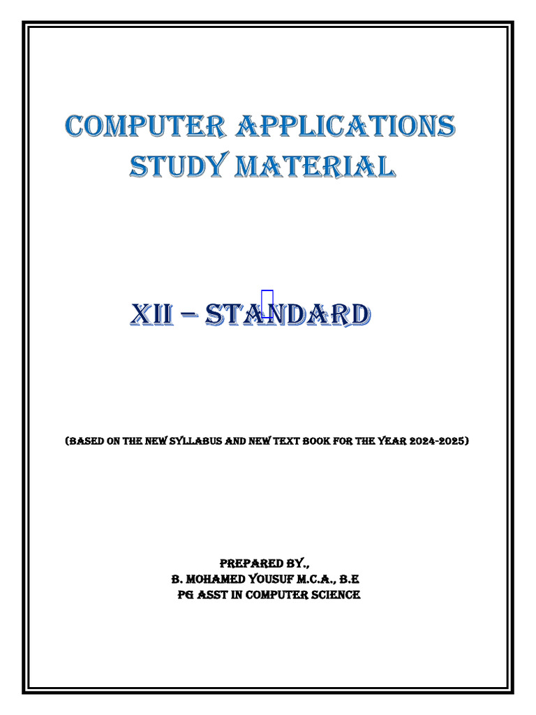 12th-Computer-Applications-Study-Material-2024-25 | PDF | Domain Name System | Databases