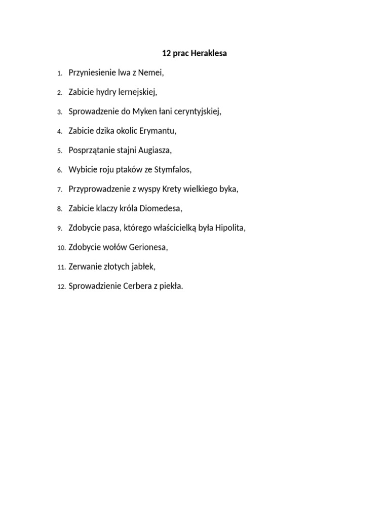 prace Herkulesa spis | PDF